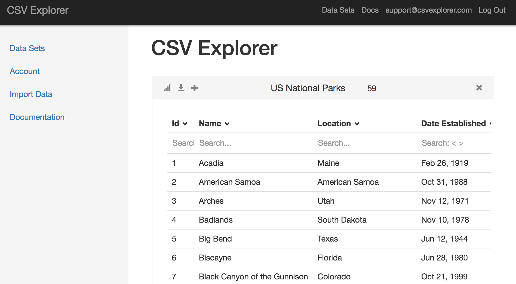 CSV Explorer Documentation
